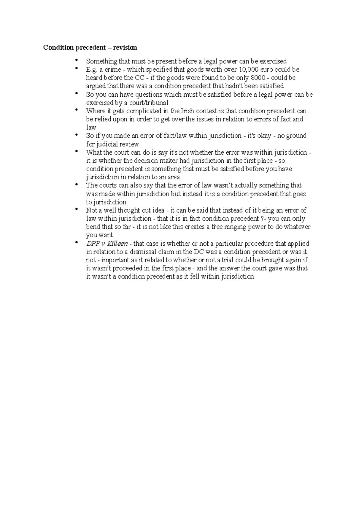 Condition precedent - revision - Condition precedent – revision ...