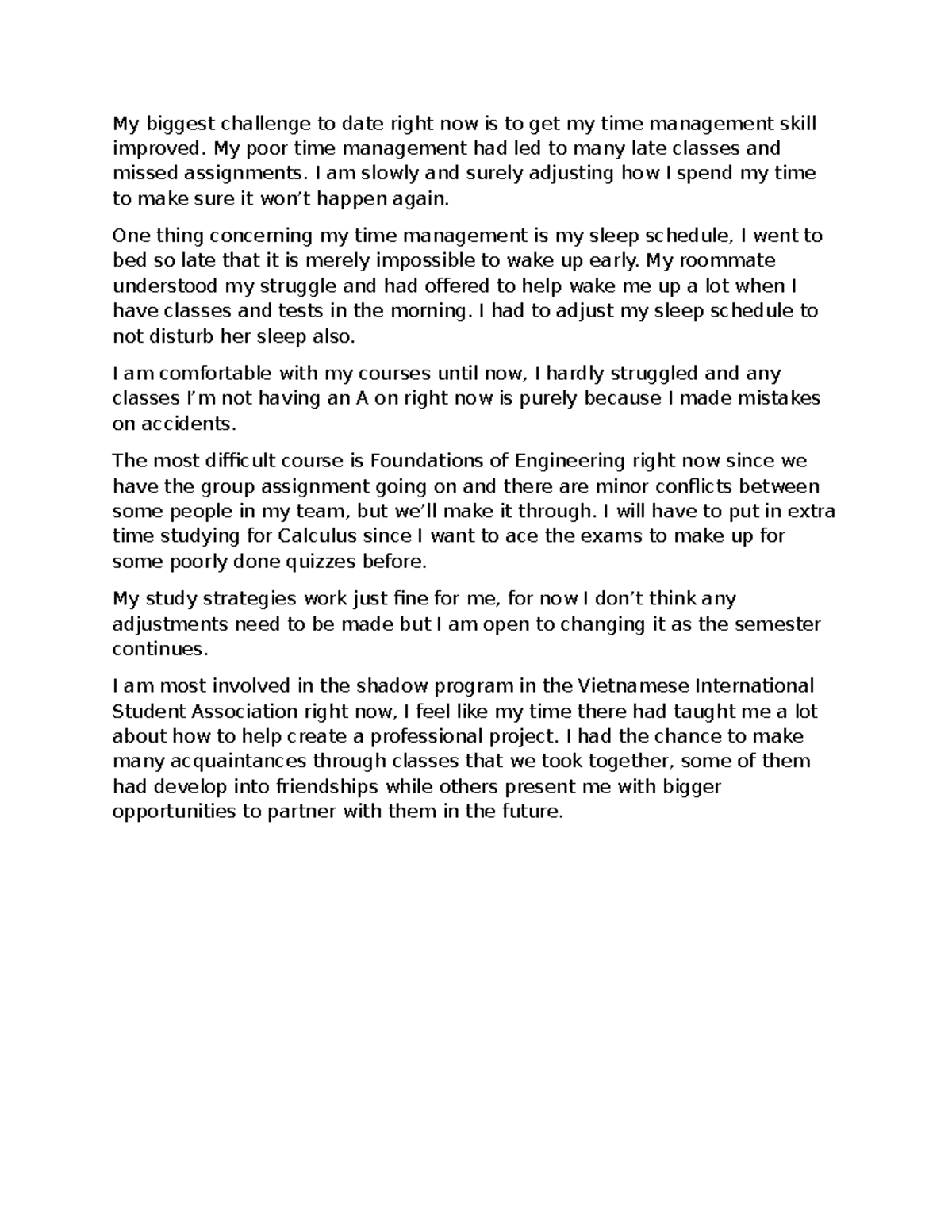 September Reflection - skdzhfiulaheifhaiow - My biggest challenge to ...