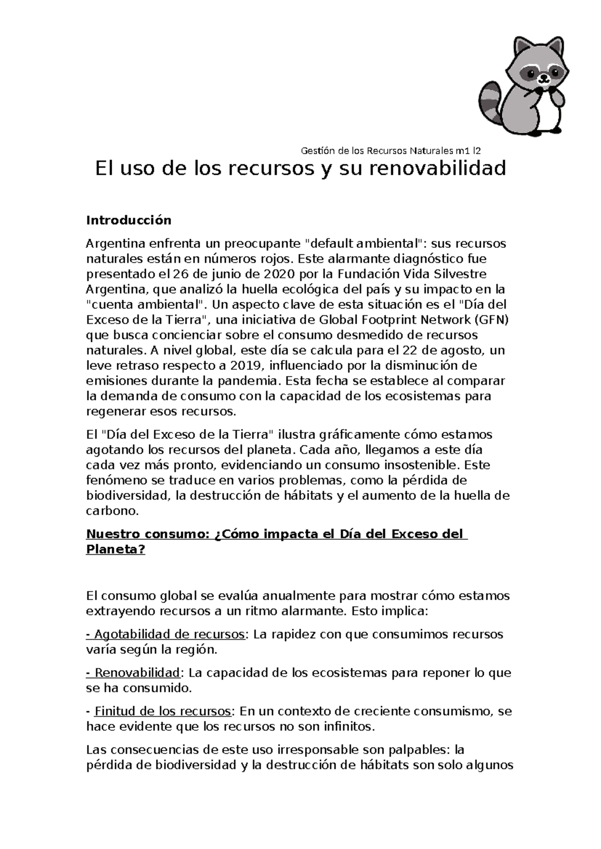 El uso de los recursos y su renovabilidad mil2 - El uso de los recursos ...
