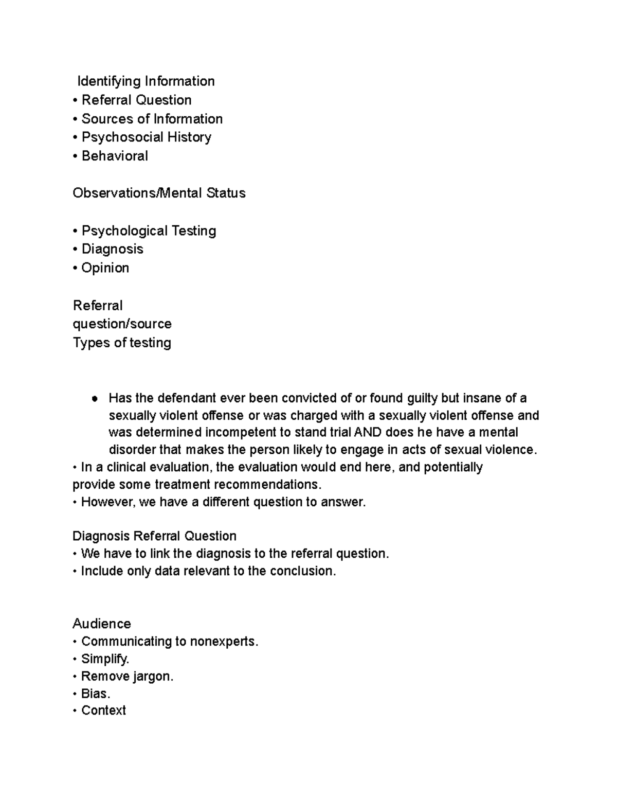 Exam review Notes - Identifying Information Referral Question Sources ...