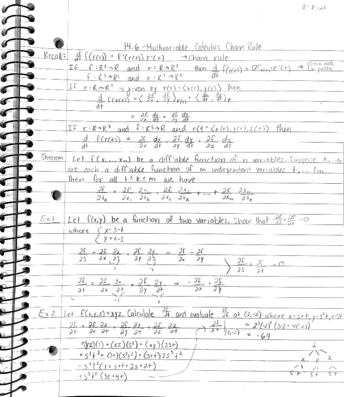 Multivariable calculus chain rule - MATH 20C - Studocu
