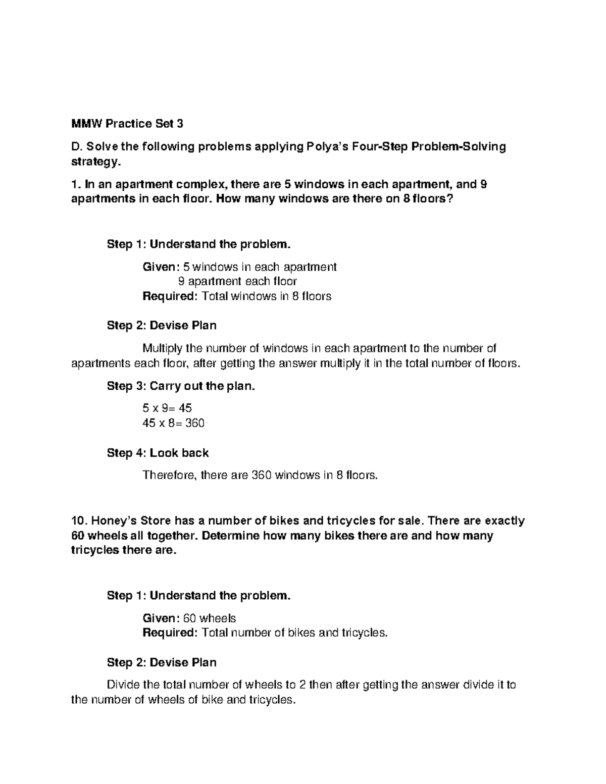 Practice SET 3 - HCHBKBB - AILA JANE PUNO CRISOSTOMO GE4 (7874) MMW ...