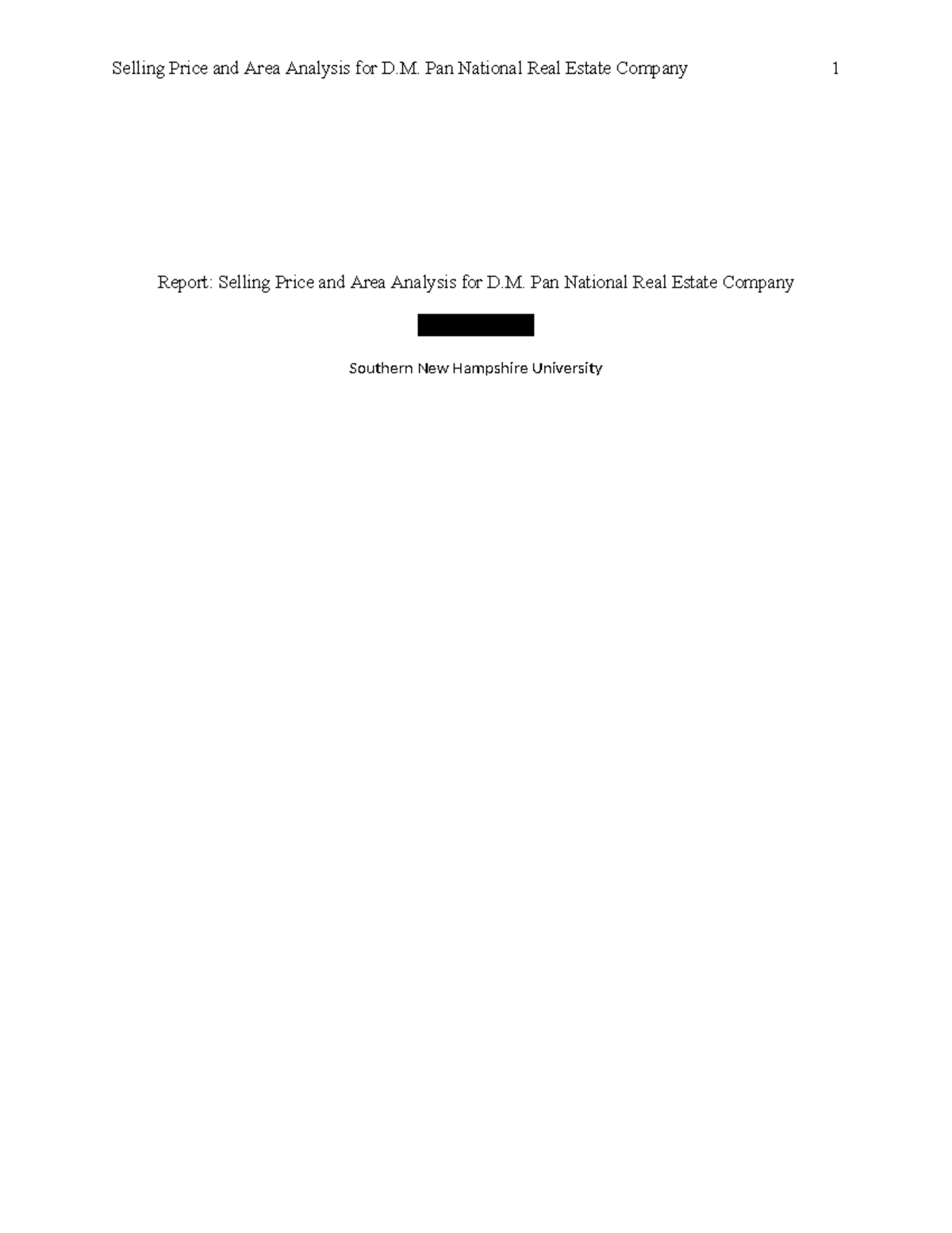 MAT 240 Module Two Assignment Template - Report: Selling Price and Area ...