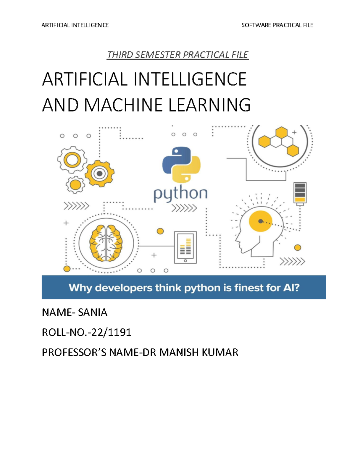 Artificial Intell FILE2 - THIRD SEMESTER PRACTICAL FILE ARTIFICIAL ...