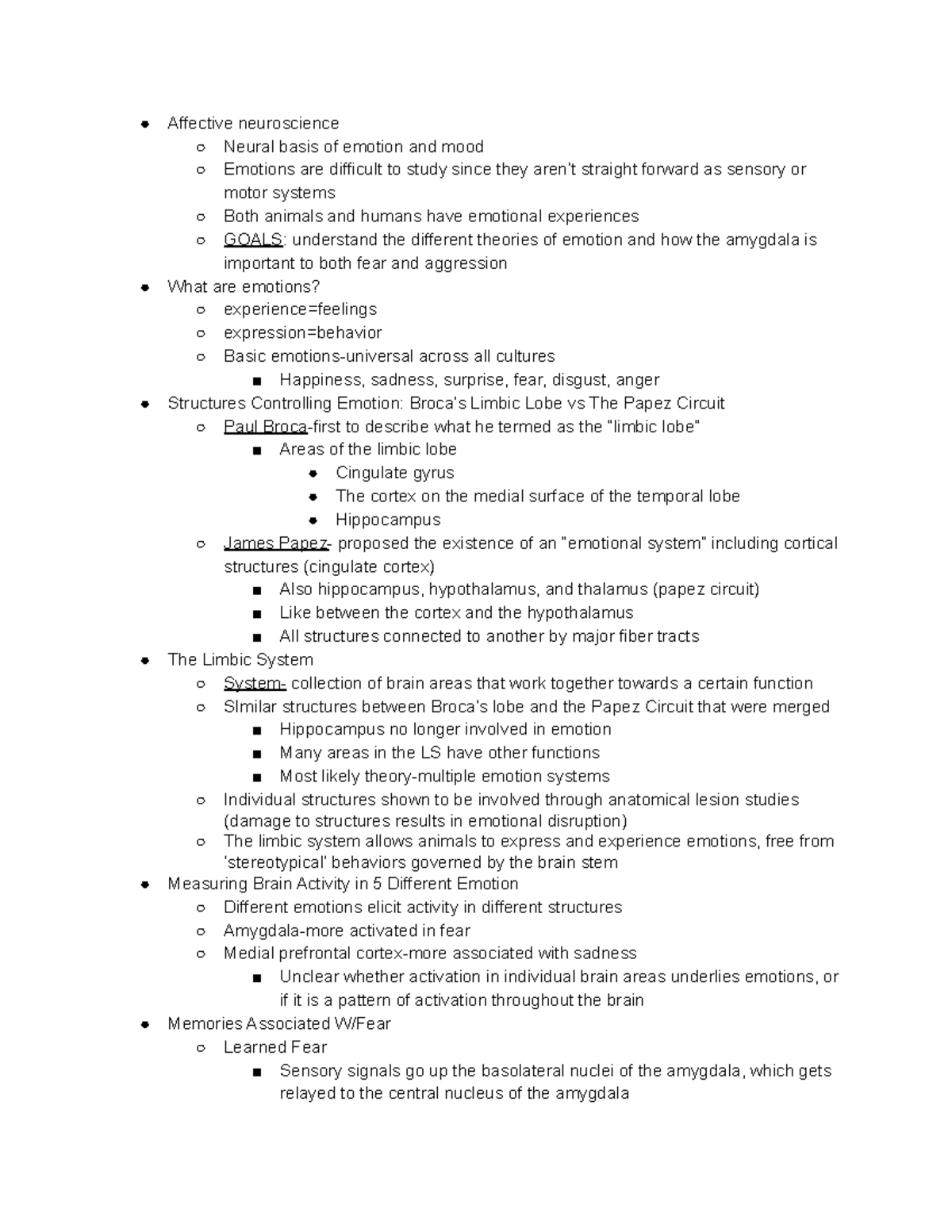 Emotions NEU 302 - My full notes on the topic taken from lecture ...