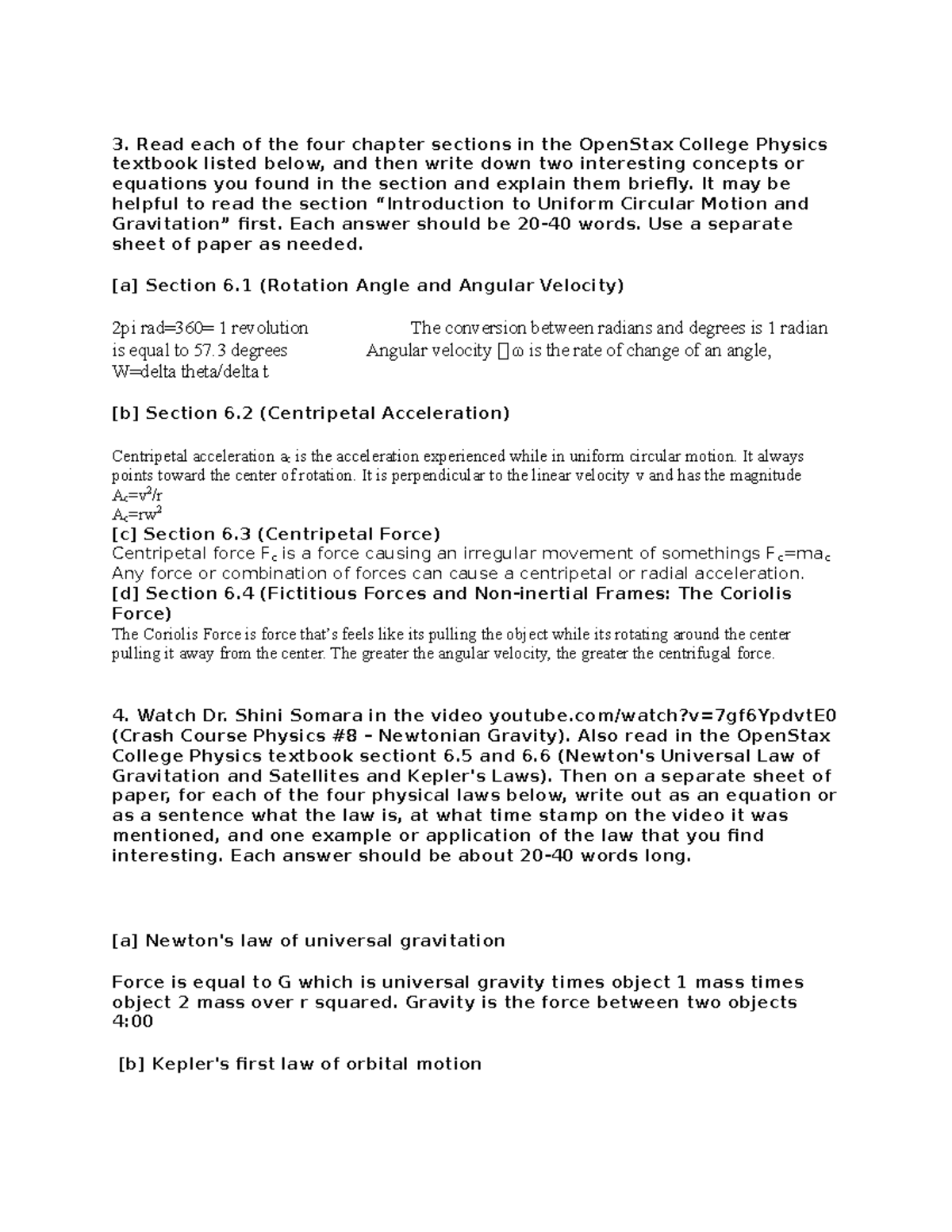 Phy 116 study guide 11 - weekly assignment prof LIU - Read each of the ...