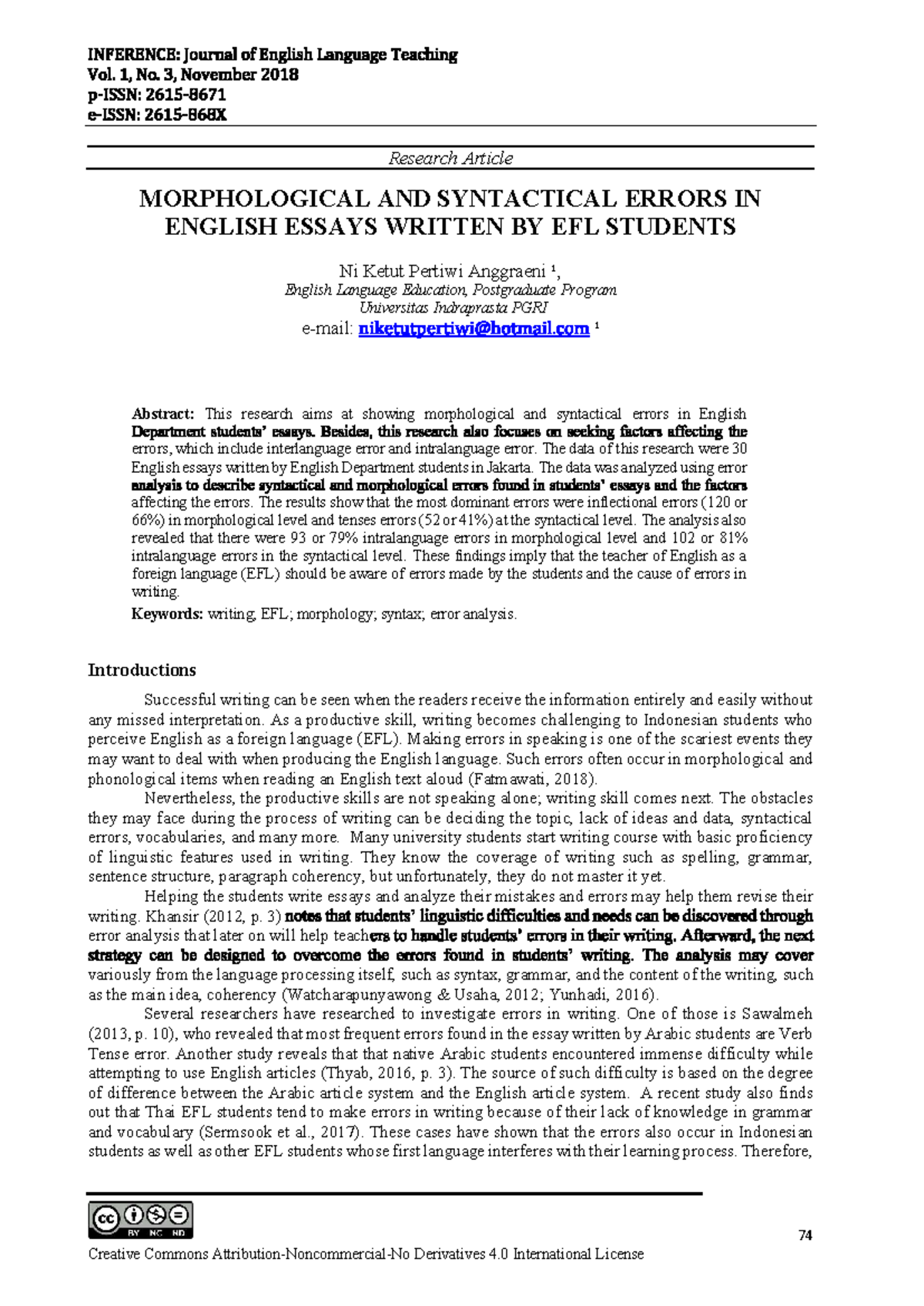 Defincion Errors Sintactico Y Morfologico - Research Article 74 ...