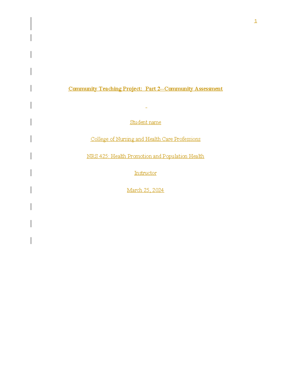 NRS 425 RS T2 Community Teaching Project Part 2 upload - Community ...
