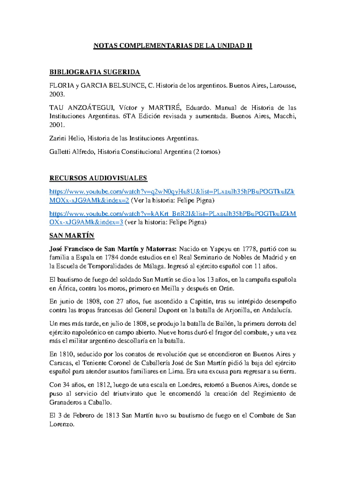 Notas Complementarias DE LA Unidad II 2024 - NOTAS COMPLEMENTARIAS DE LA UNIDAD II BIBLIOGRAFIA ...