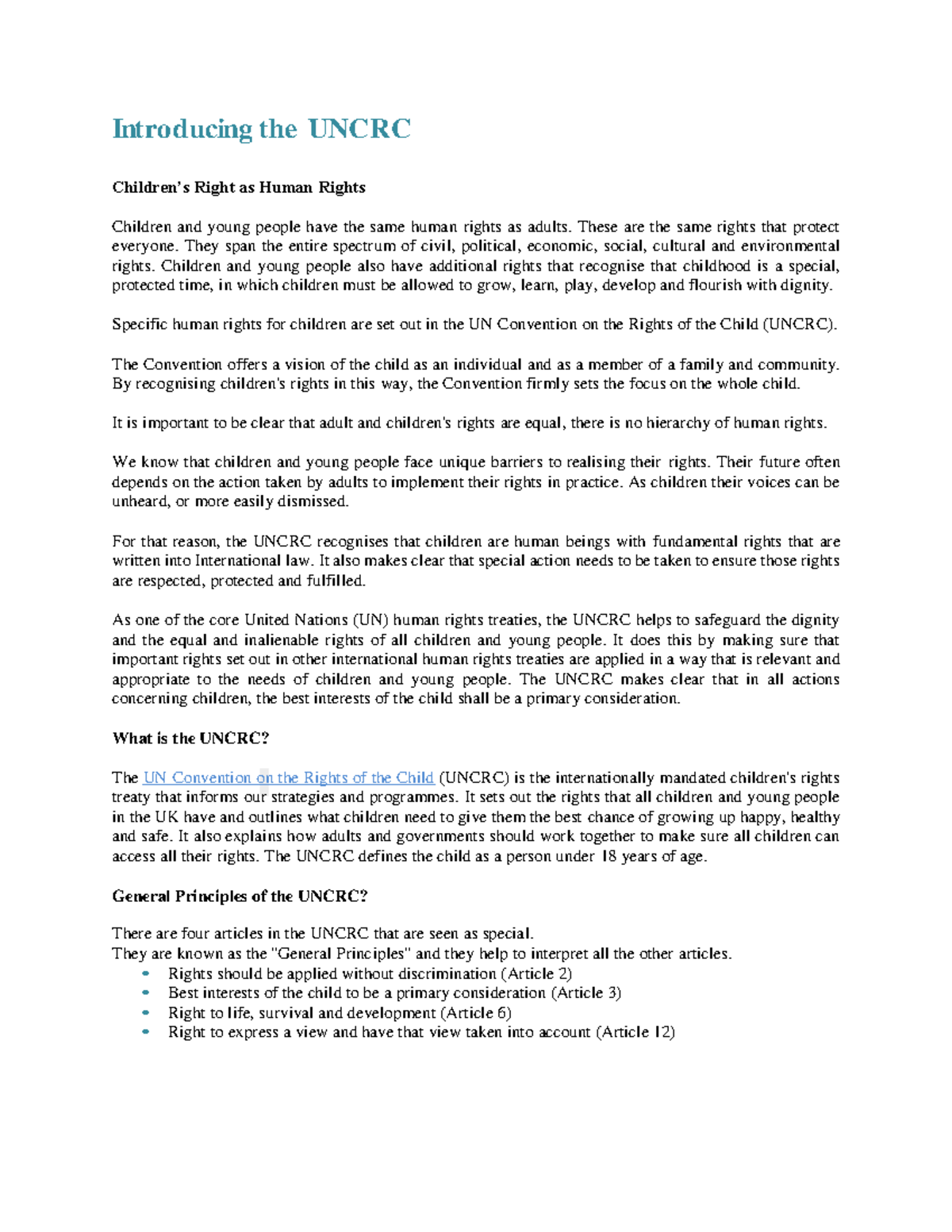 Test Sample File - Introducing the UNCRC Children’s Right as Human ...