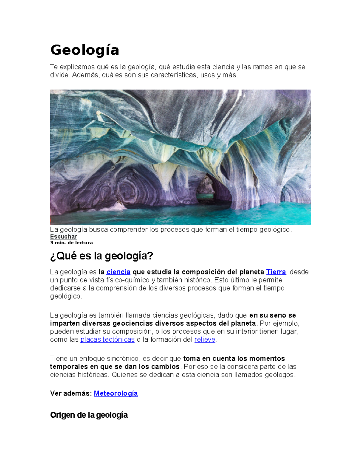 Geología - Geología Te explicamos qué es la geología, qué estudia esta ...