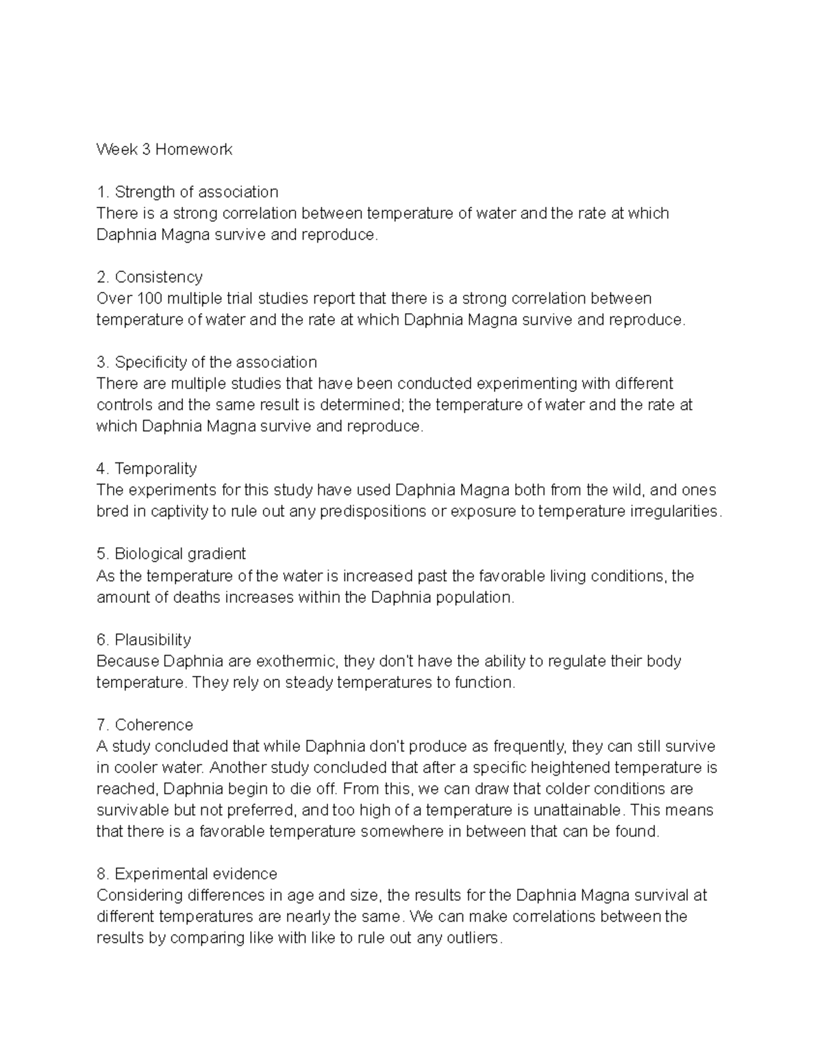 Week 3 HW - Google Docs - Week 3 Homework Strength of association There is a strong correlation ...