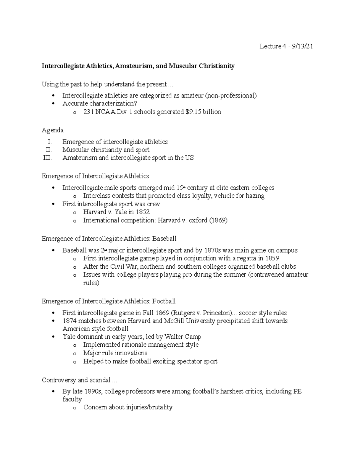 KNES385 Lecture 4 - Dr. Jette - Lecture 4 - 9/13/ Intercollegiate ...