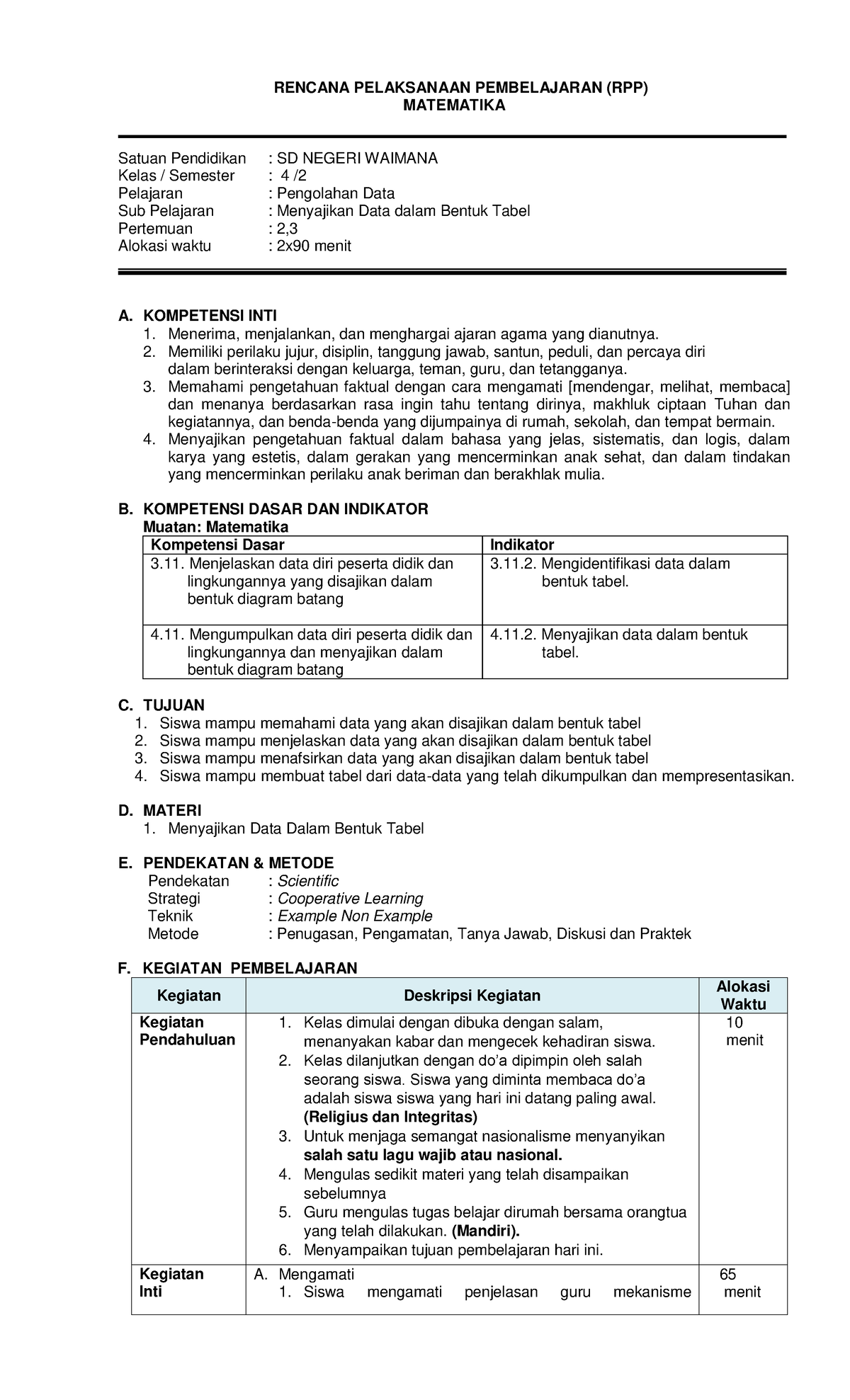 RPP Matematika - Untuk memenuhi tugas kuliah - RENCANA PELAKSANAAN ...
