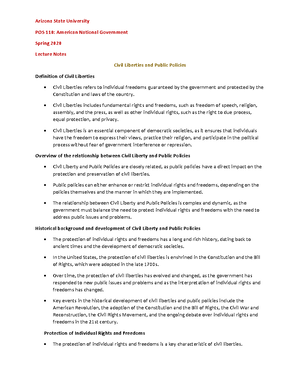 POS 110 Lecture Notes 8 Public Opinion and Political Action - POS 110 ...