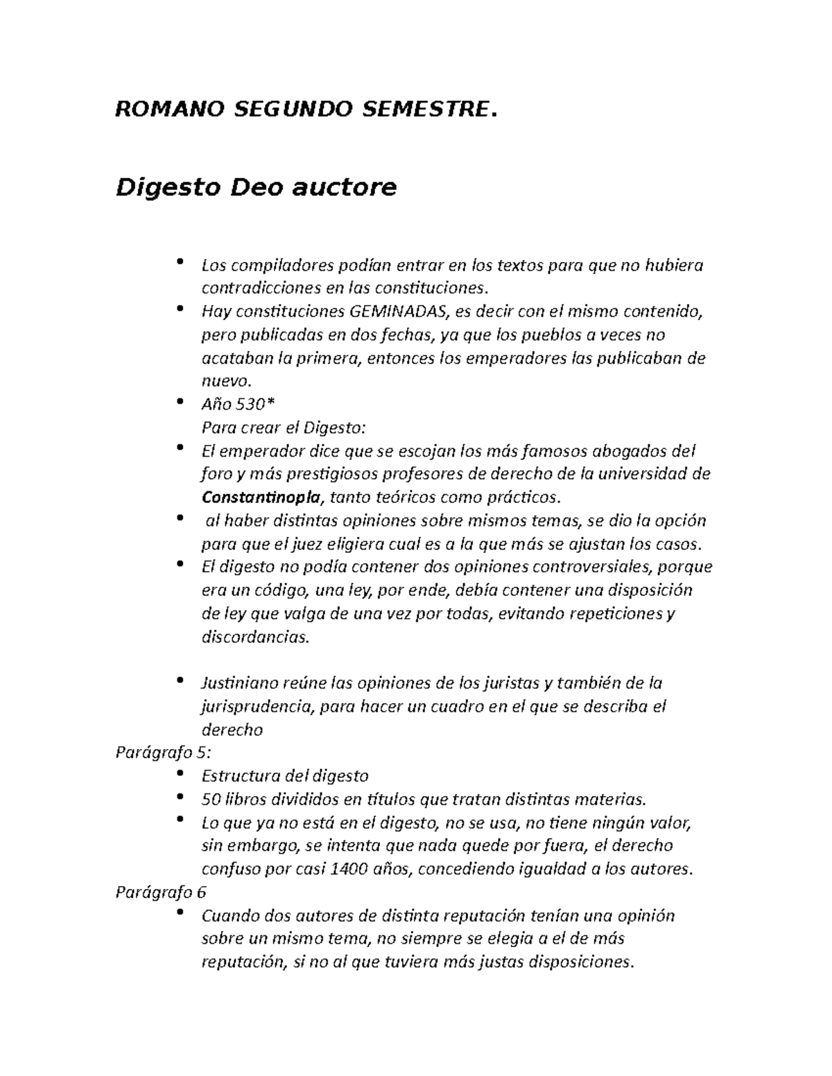 Romano segundo semestre - ROMANO SEGUNDO SEMESTRE. Digesto Deo auctore ...
