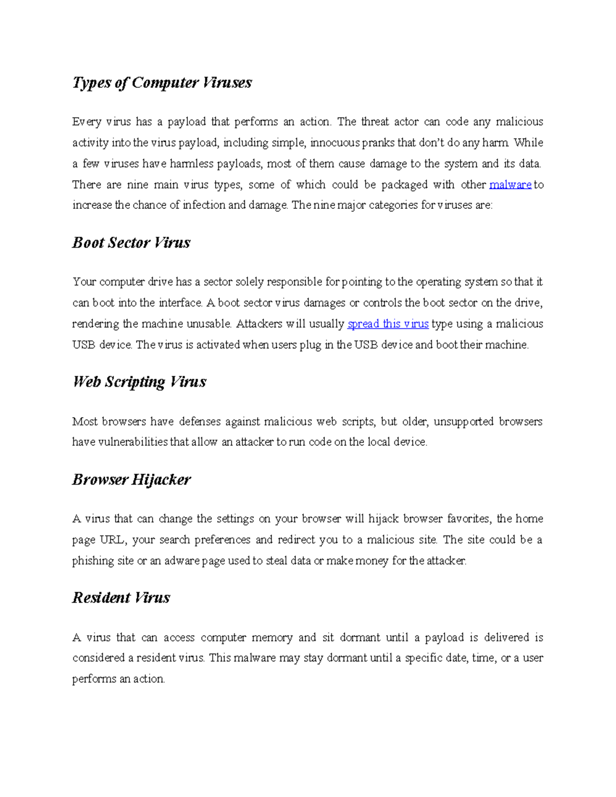 Types of Computer Viruses - BS in Computer Science - Studocu