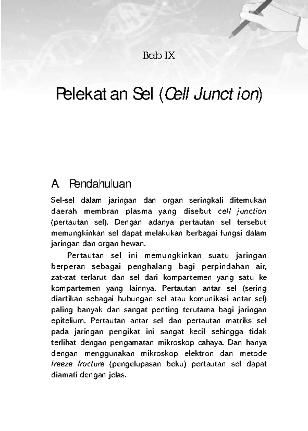 Pelekatan sell (cell junction) - A. Pendahuluan Sel-sel dalam jaringan ...