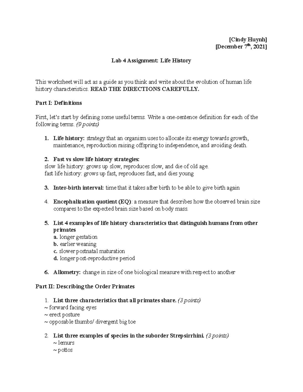 Lab 4 Assignment - Life History - [Cindy Huynh] [December 7th, 2021 ...