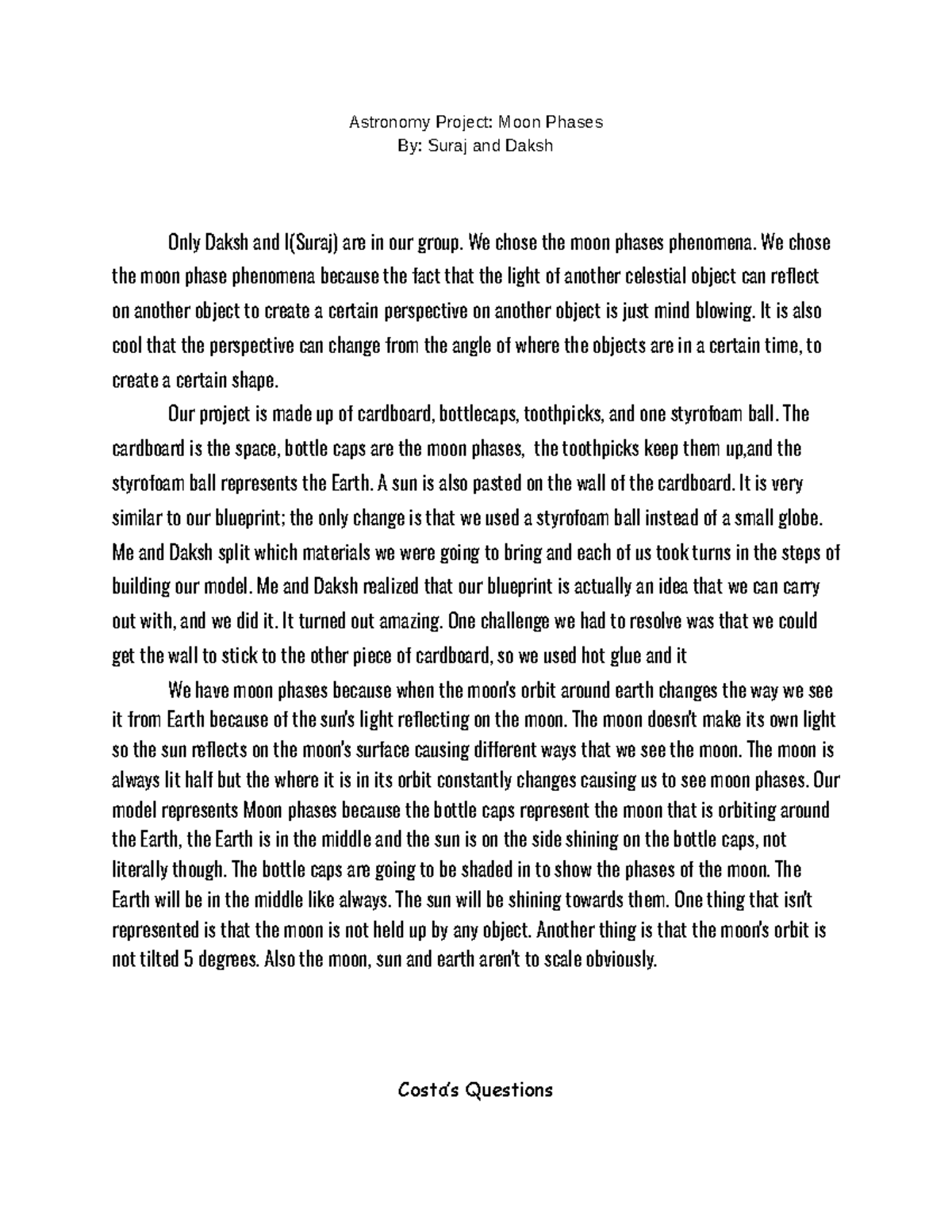 Astronomy Project Moon Phases - Google Docs - Astronomy Project: Moon ...