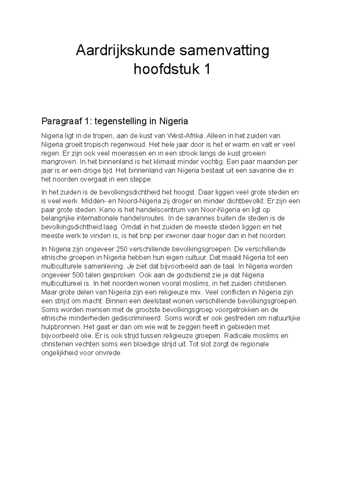 Aardrijkskunde samenvatting hoofdstuk 1 vwo 3 - Aardrijkskunde ...