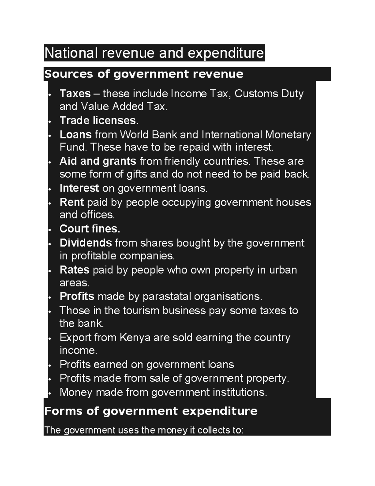 National Revenue AND Expenditure - National revenue and expenditure ...