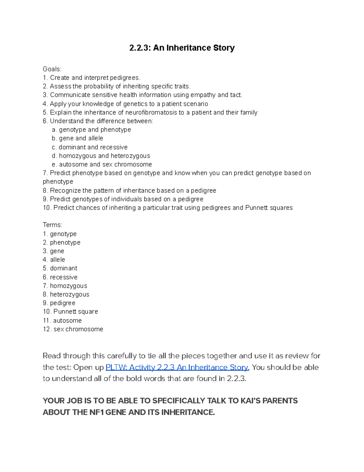 2.2.3 An Inheritance Story - 3 : An Inheritance Story Goals: Create and ...