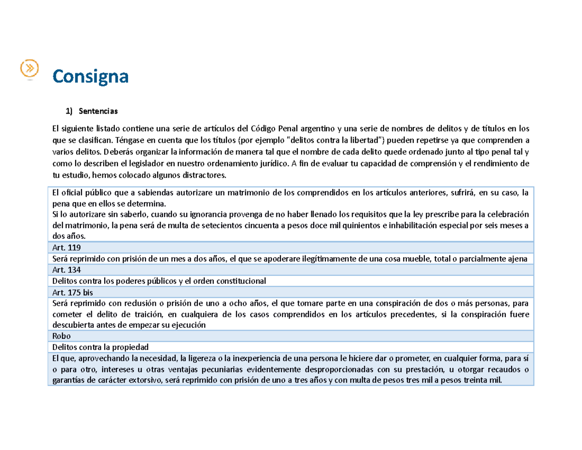 API3 - Consigna - Modelo a completar - Consigna Sentencias El siguiente listado contiene una ...