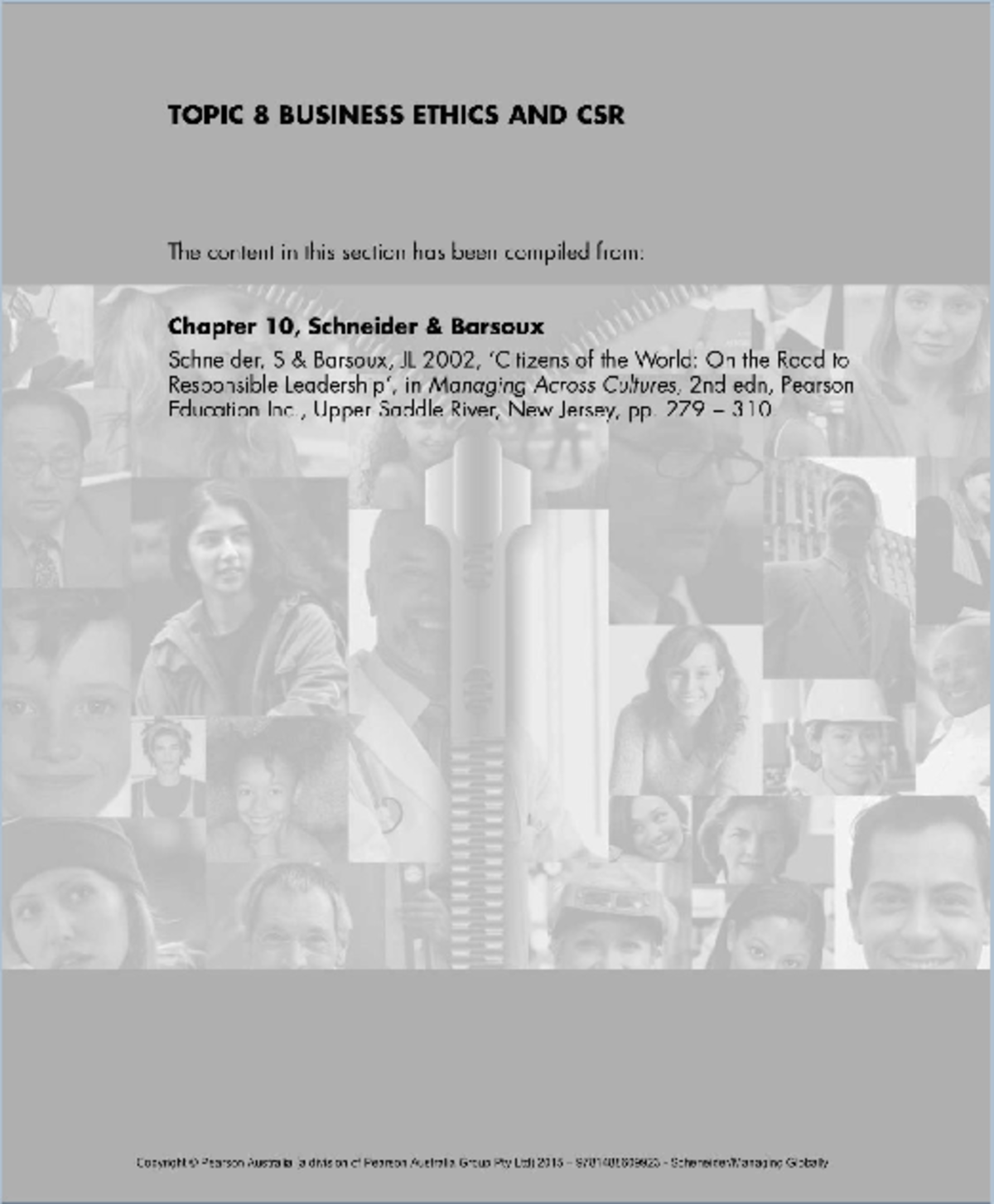 Topic 8 Business Ethics AND CSR - TOPIC 8 BUSINESS ETHICS AND CSR The content in this section ...