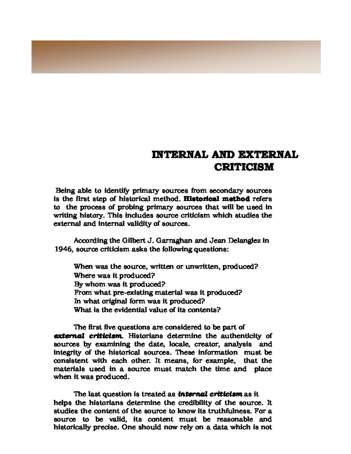 Lesson 1.3. Internal and External Criticism (20230215115906) - LESSON 1 ...