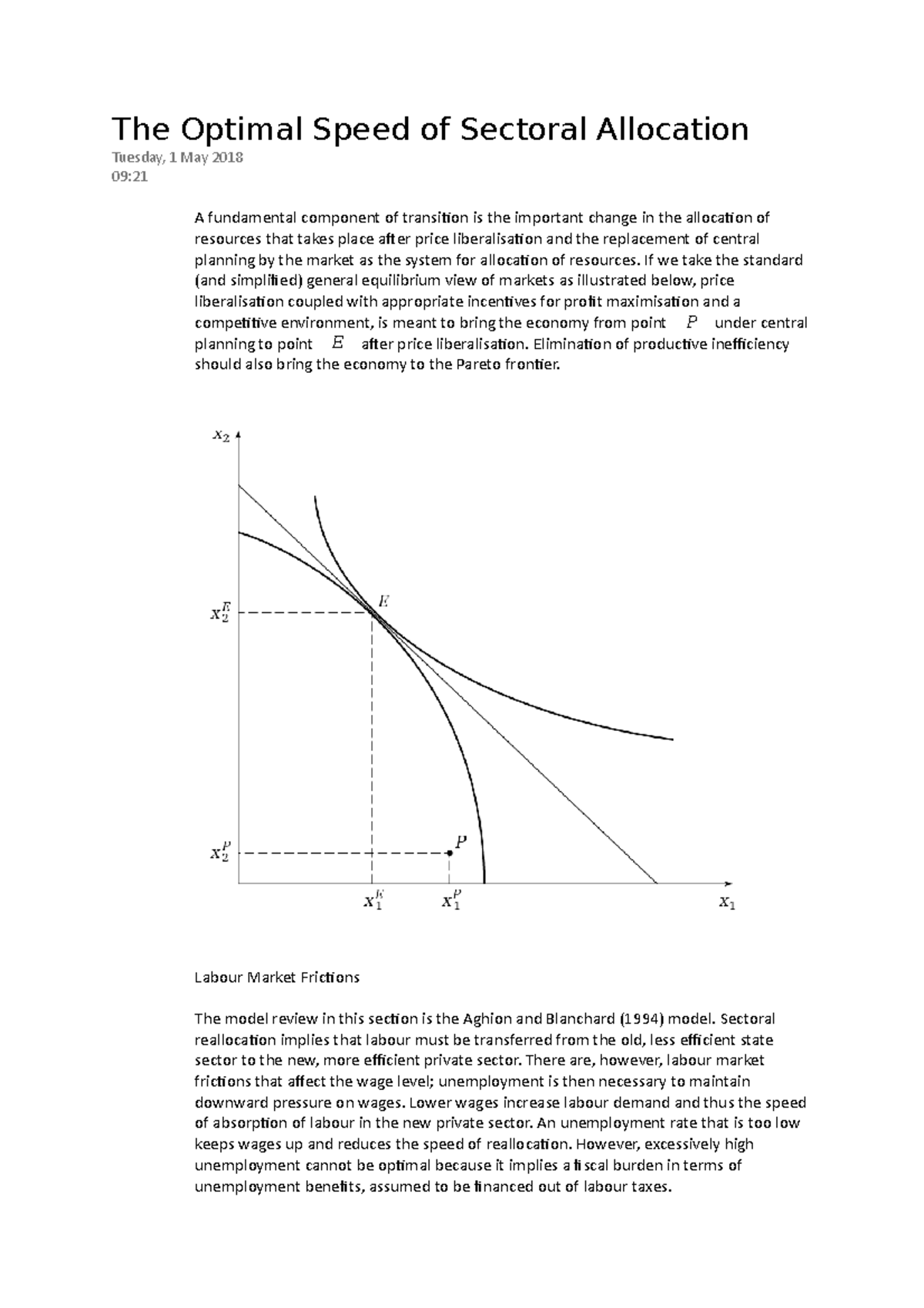 The Optimal Speed of Sectoral Allocation - The Optimal Speed of ...