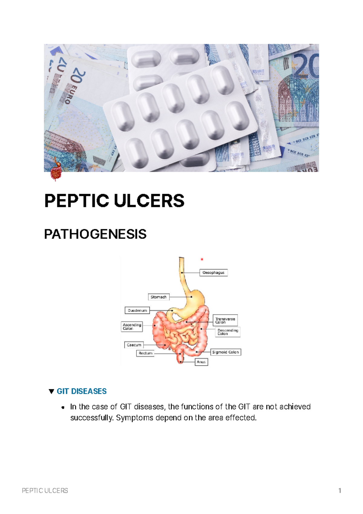Peptic Ulcers - PEPTIC ULCERS PATHOGENESIS GIT DISEASES In the case of ...