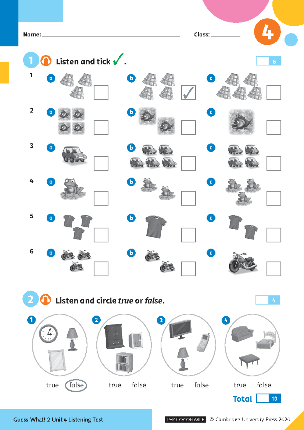 Guess What L2 Unit 4 Standard Test 1 with answers - PHOTOCOPIABLE ...