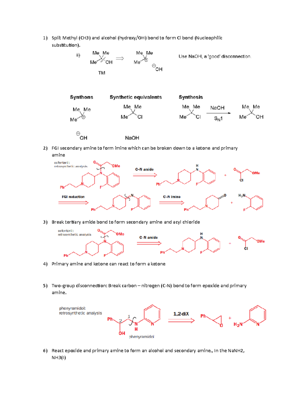 Retrosynthesis 1 - Split Methyl (CH3) and alcohol (hydroxy/OH) bond to ...