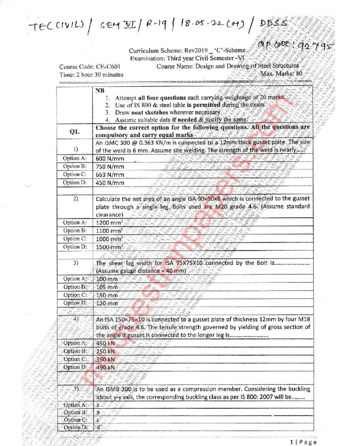 Be civil-engineering semester-6 2022 may design-drawing-of-steel-structuresrev-2019-c-scheme ...