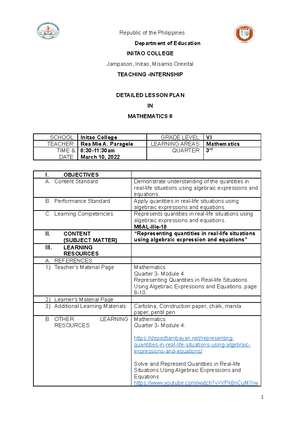 DLP- Health in Grade 4 - “ Safety Guidelines Before, During, After ...