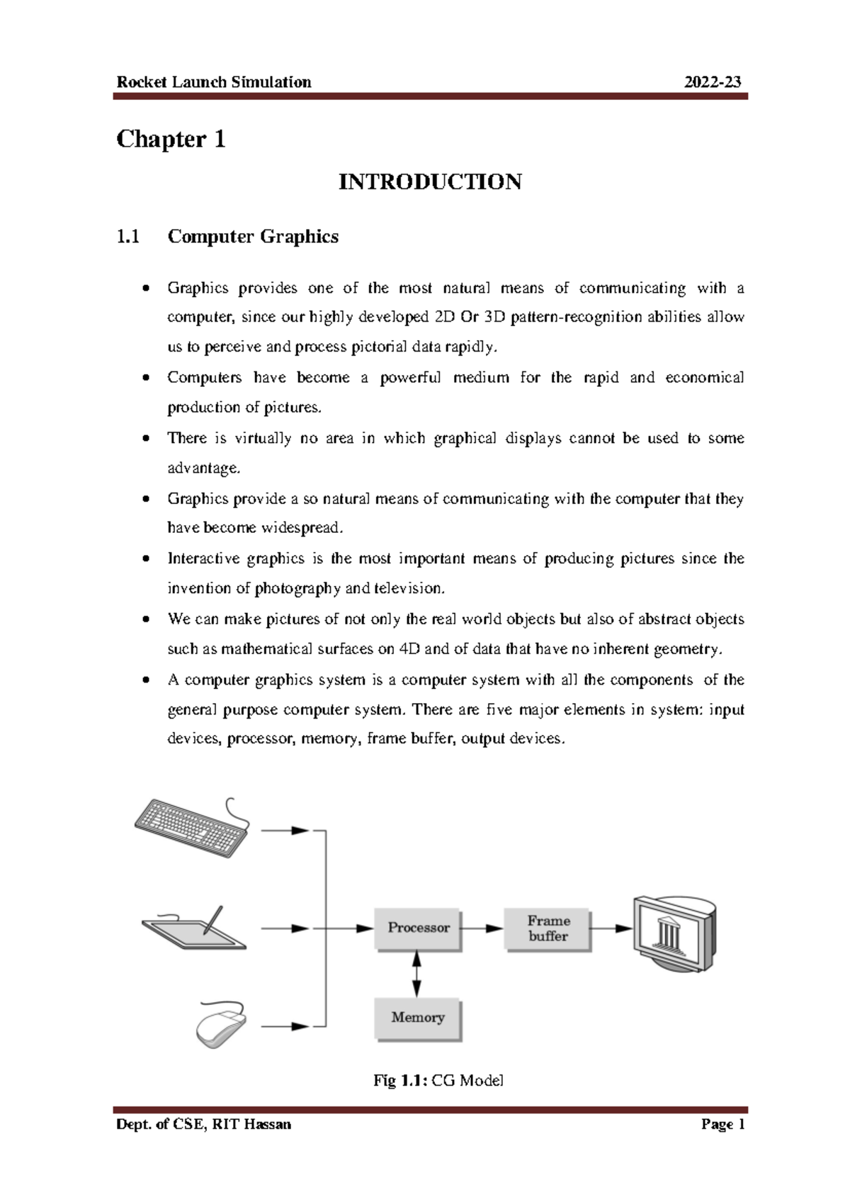 Rocket Launcher Using Opengl Chapter 1 Introduction 1 Computer Graphics Graphics Provides One