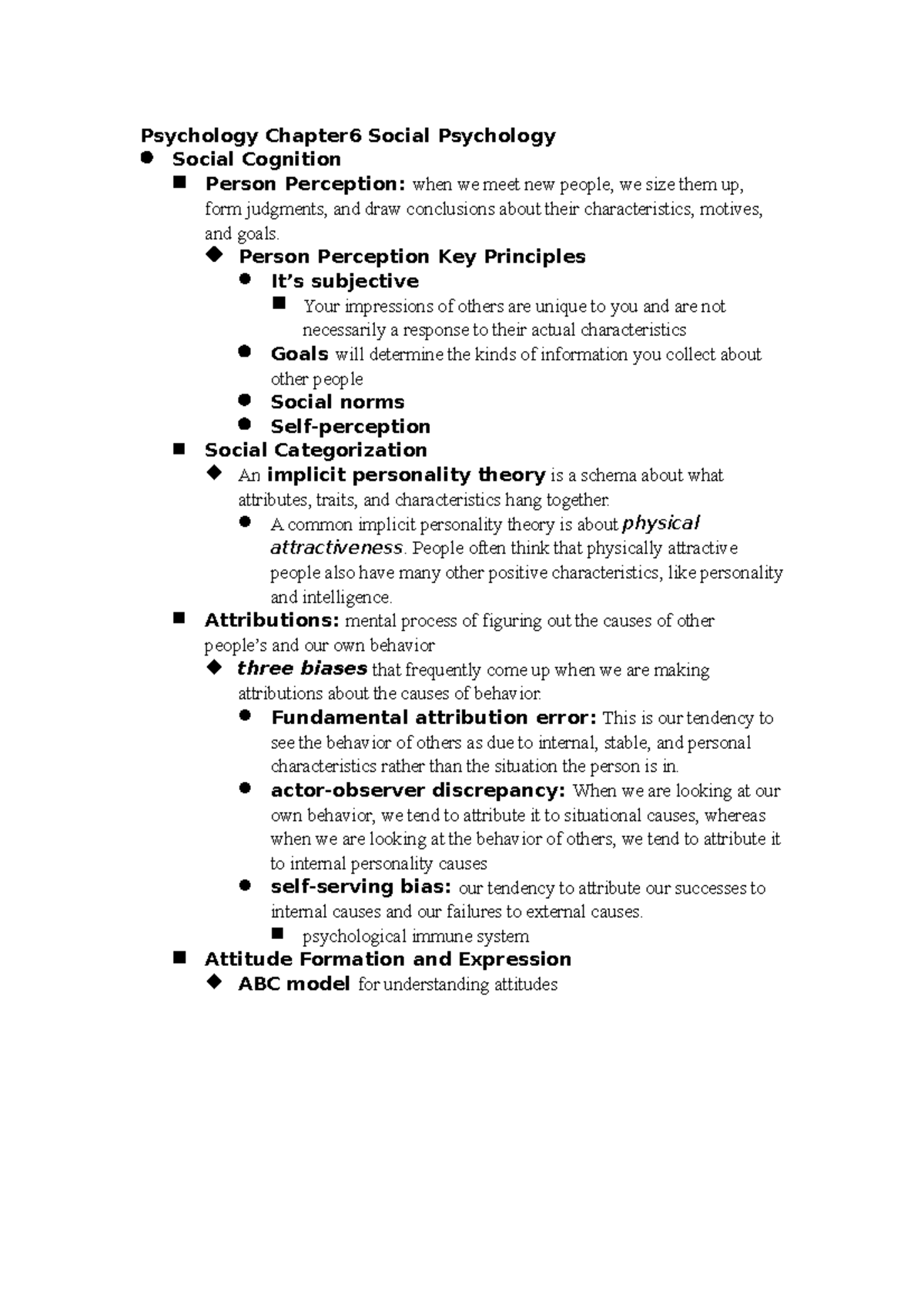 Psychology Social Psychology - Psychology Chapter6 Social Psychology ...