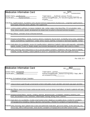 Med Card Week 1 - Med Cards - Medication Information Card pg.958 ...