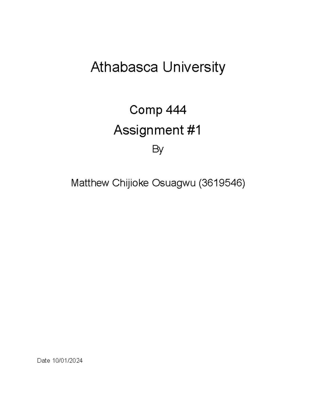 Comp 444 Assignment 1 Computer Science 444 Embedded Robotic