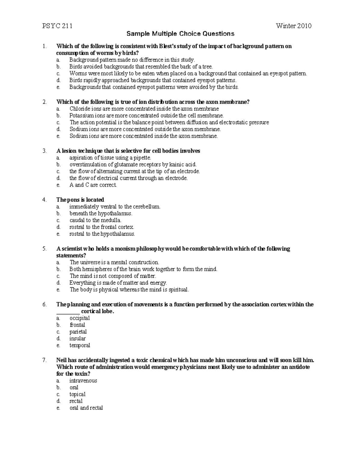 Samplepractice Exam December 2010 Questions Warning Error During Font Loading 5306