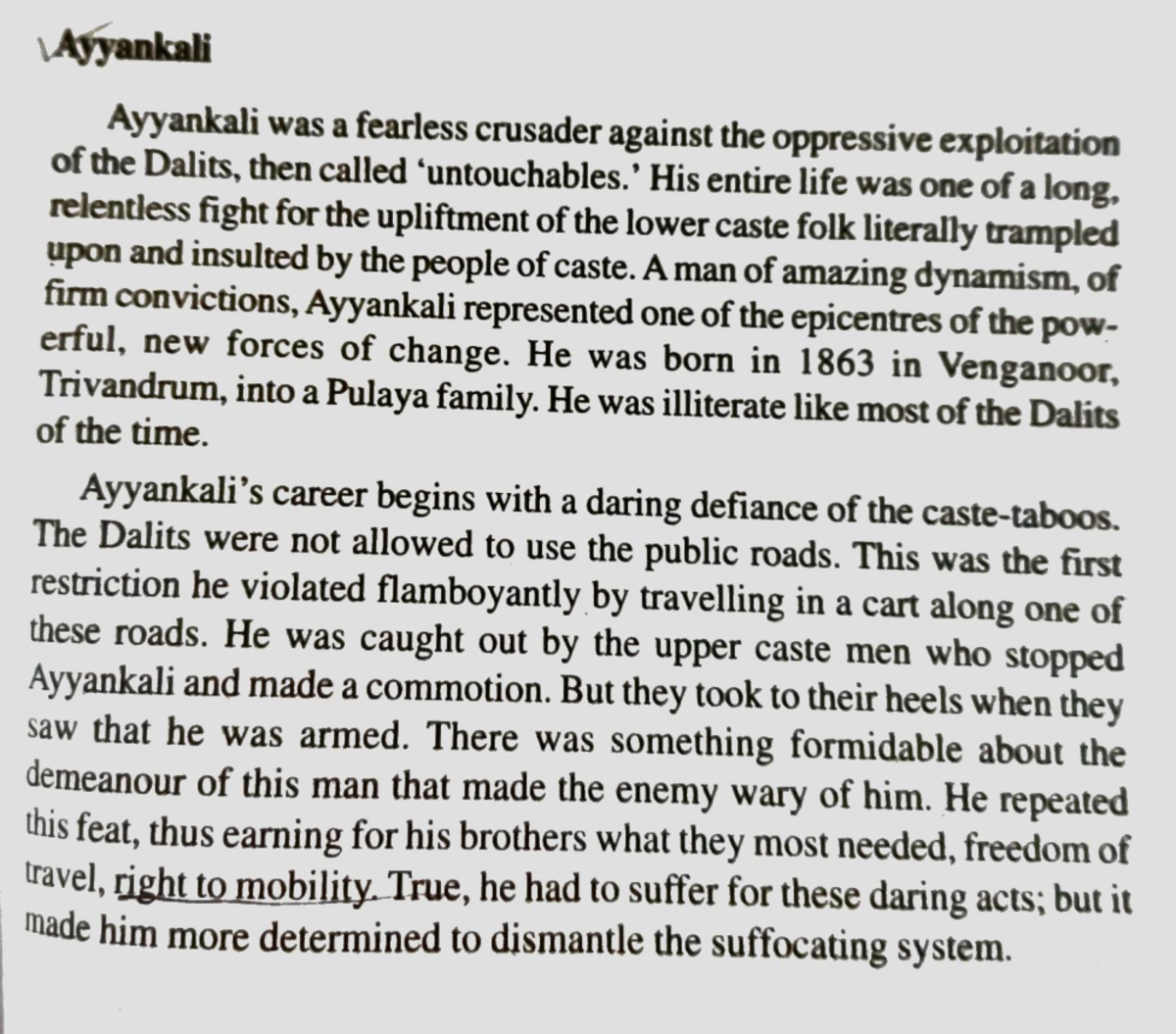 Ayyankali - B.A English Language and Literature - Studocu