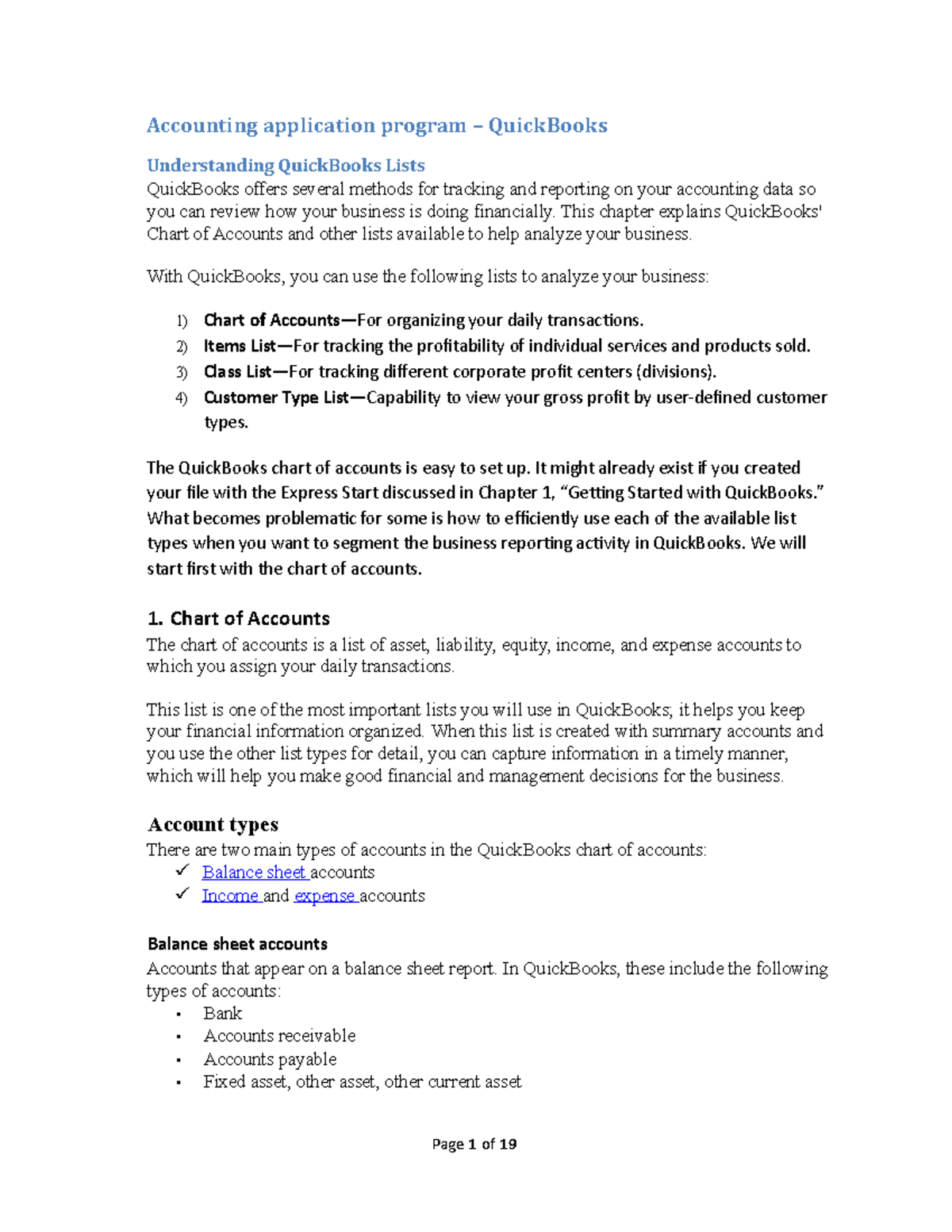 Accounting Software- Quickbook Notes - Accounting application program ...