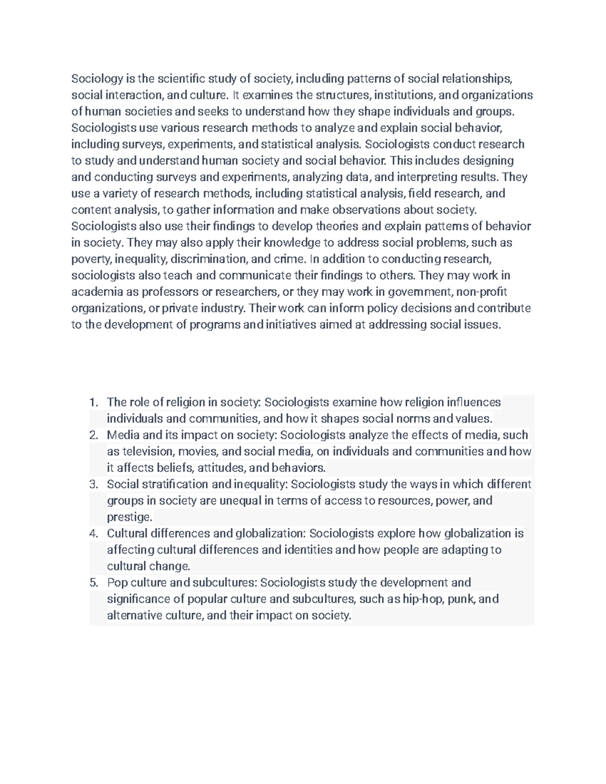 Sociology Notes - Sociology is the scientific study of society ...