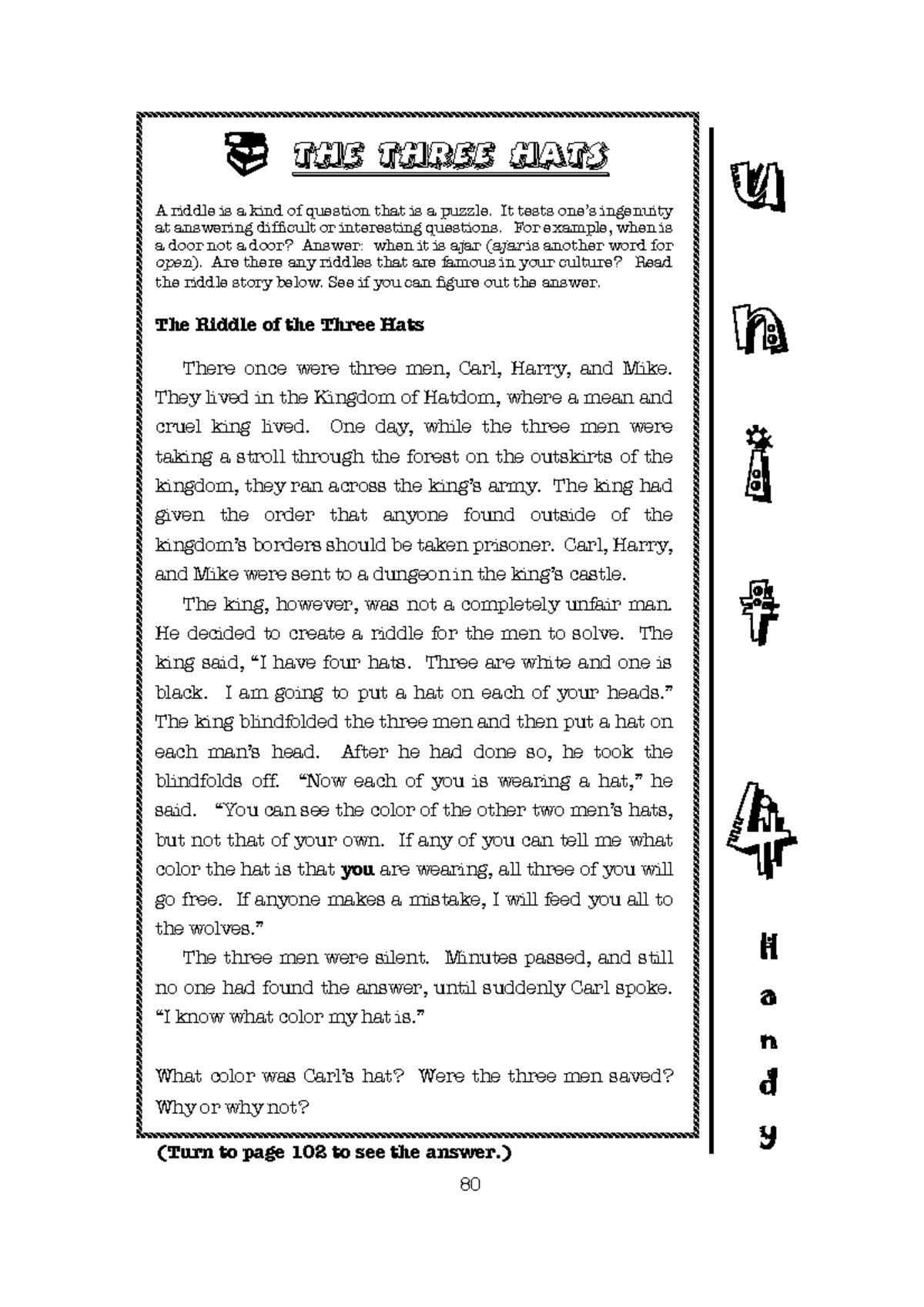 Ac1 CEC Book Unit 4 - Ingles básico - ® the three hatsthe three hats A ...