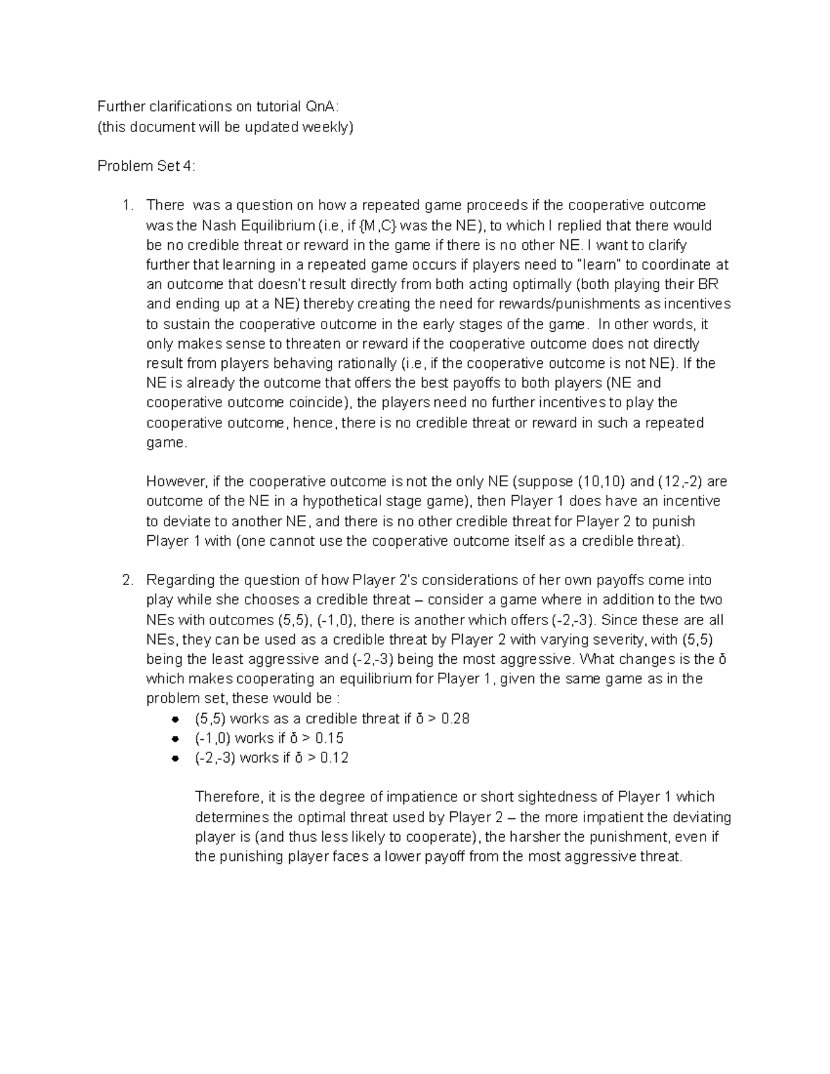 Further clarification on tutorial Qn A - Further clarifications on ...
