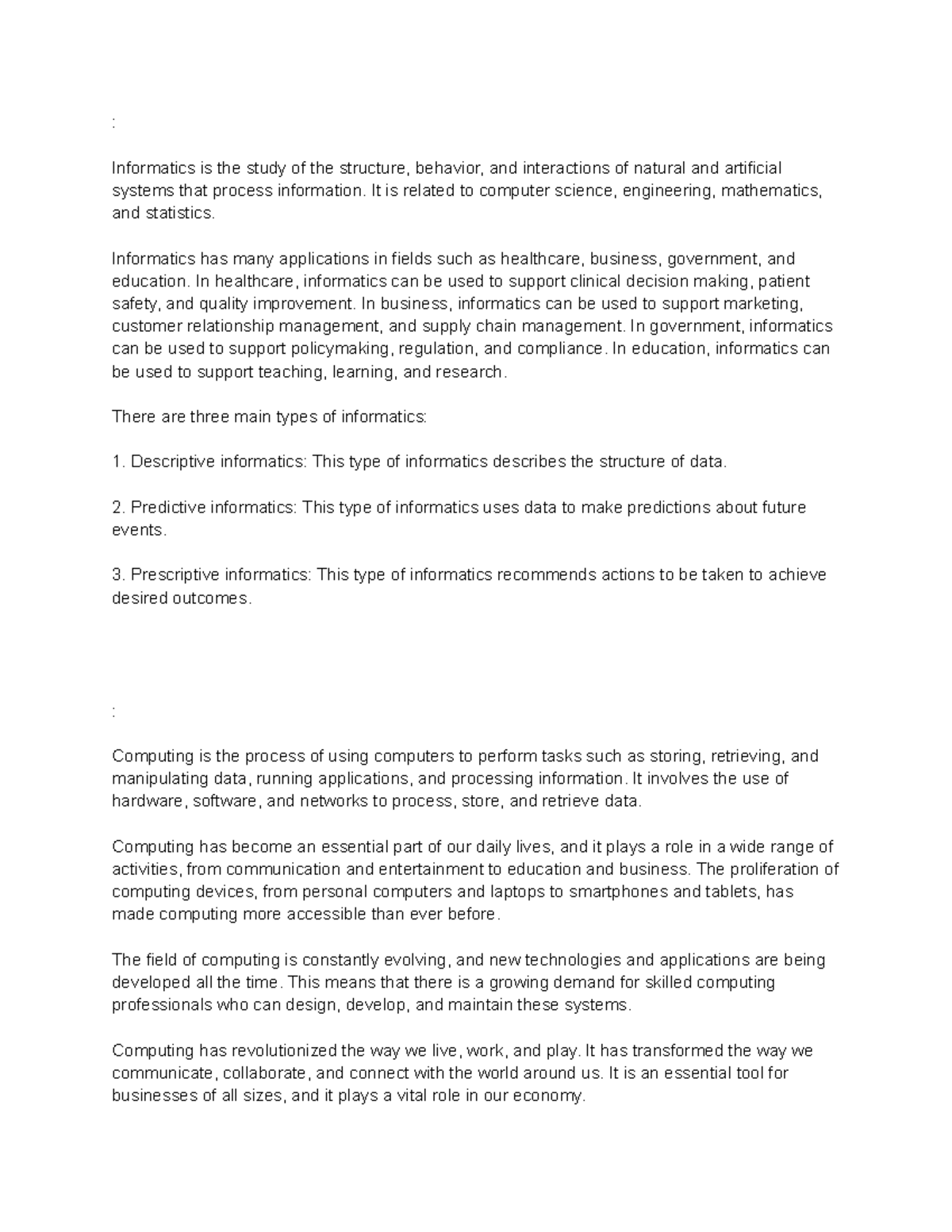 Intellectual Foundations of Informatics course outline part 1 ...