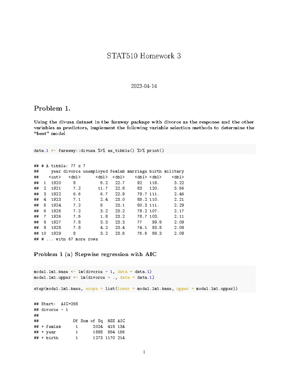STAT510-Homework-3 noname - STAT510 Homework 3 Chaehan So 2023-04 ...