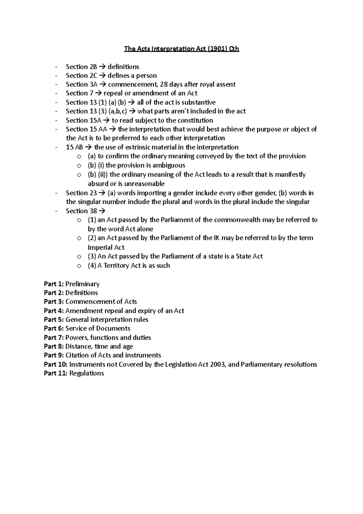 The Acts Interpretation Act Studocu