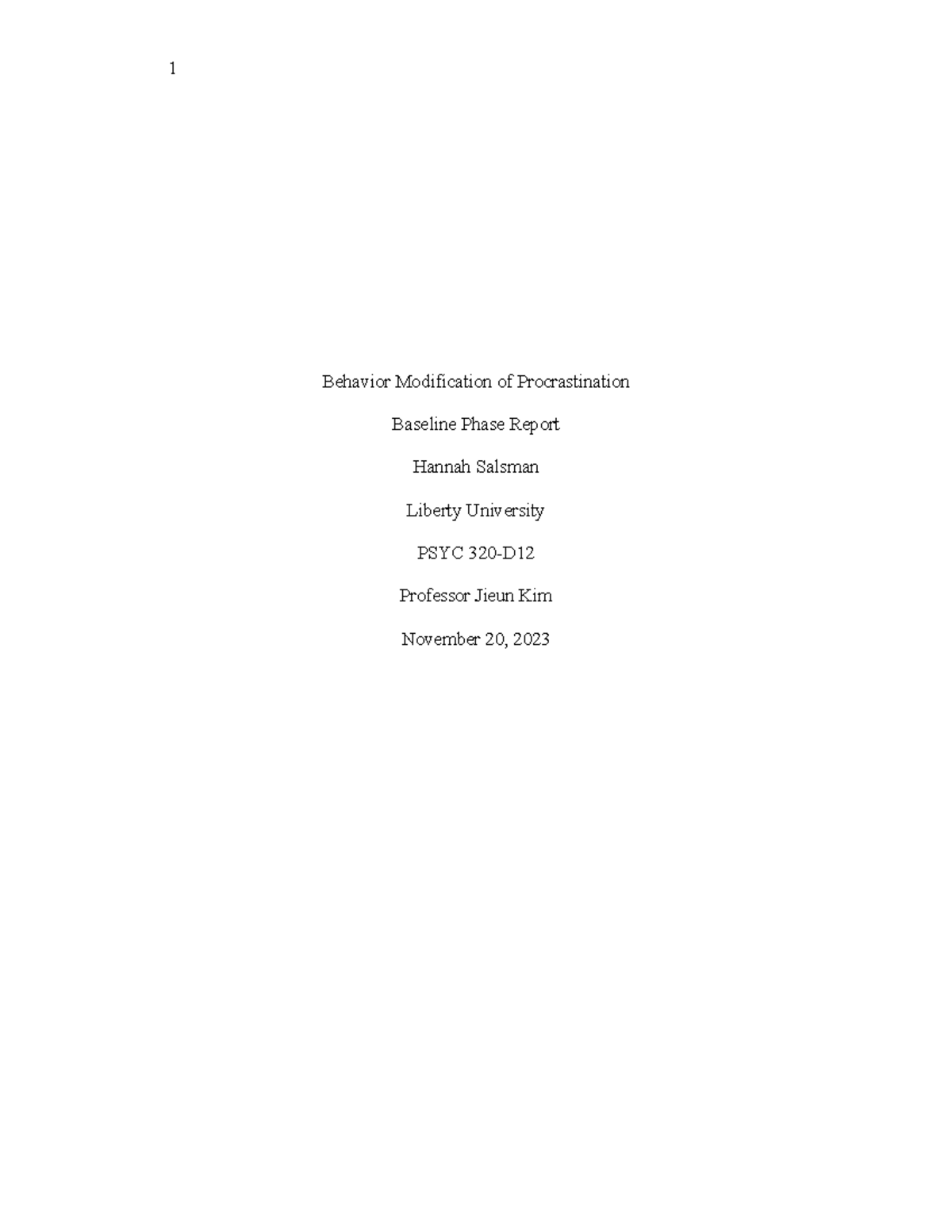 Behavior Modification Project Baseline Phase Report 2023 - Behavior ...